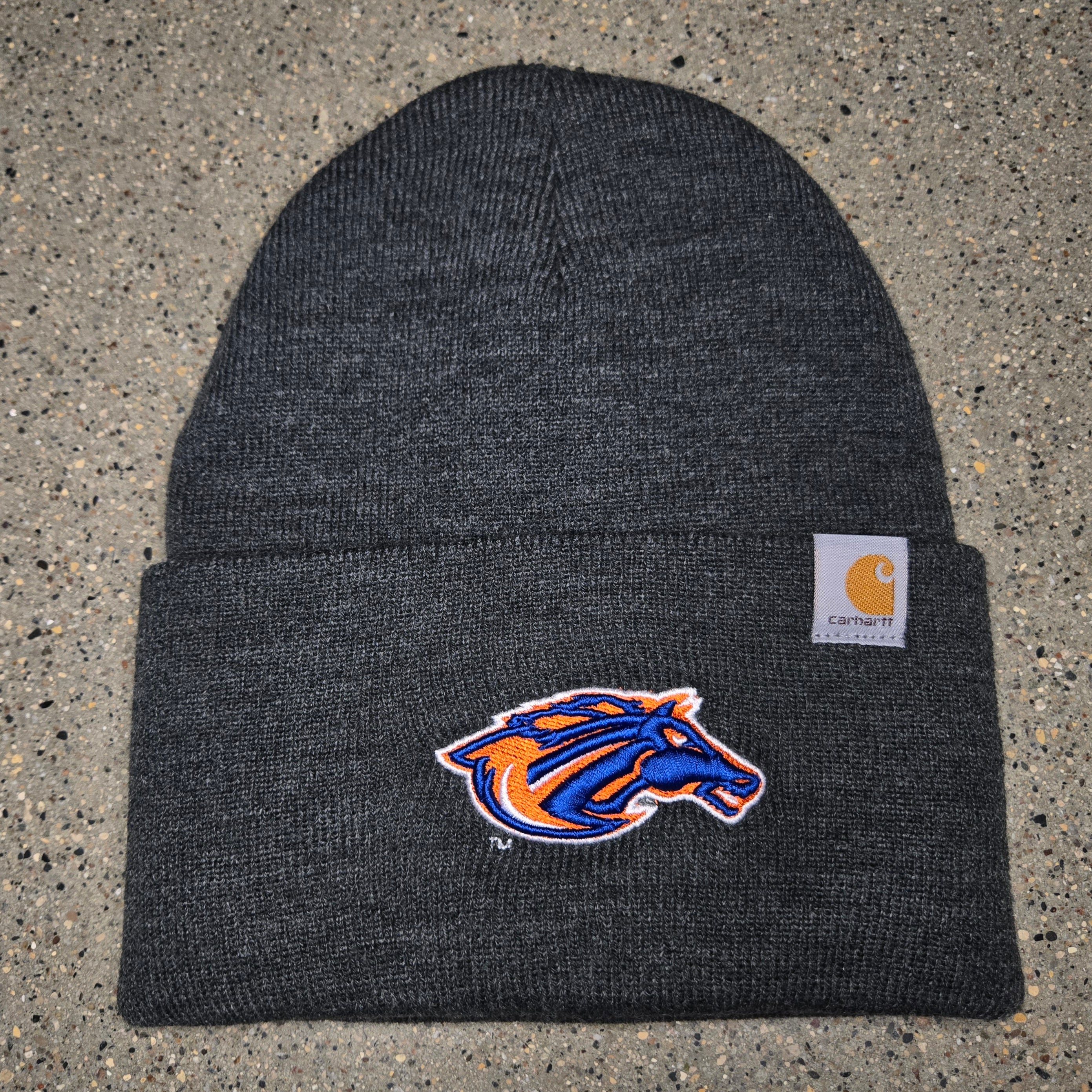 Mustangs Logo Carhartt Coal Grey Beanie – Bee Seen Gear